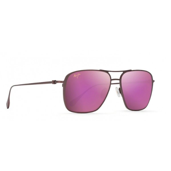 Replica Maui Jim Beaches Asian Fit Sunglasses Matte Brushed Burgundy Frame Maui Sunrise Lens
